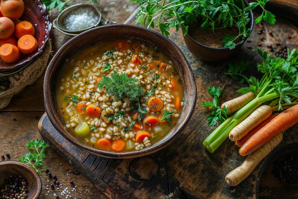 Old-Fashioned Pearl Barley Soup - Maison Marmite